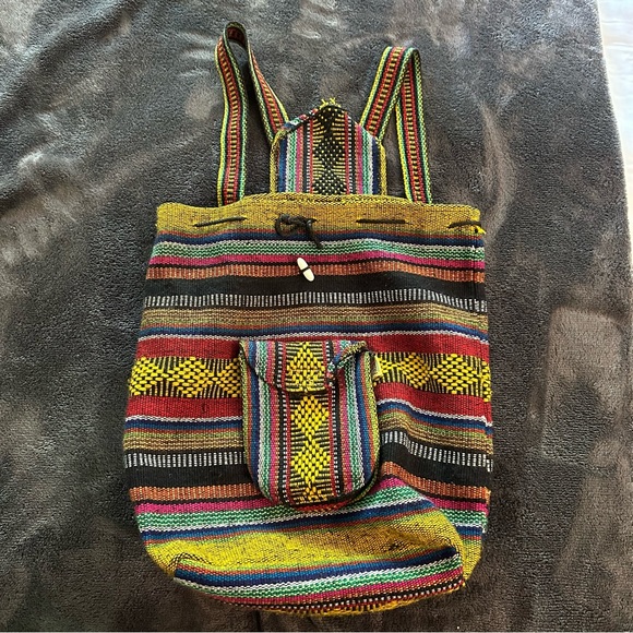 Bags | Mexican Multicolor Backpack Bag | Poshmark
